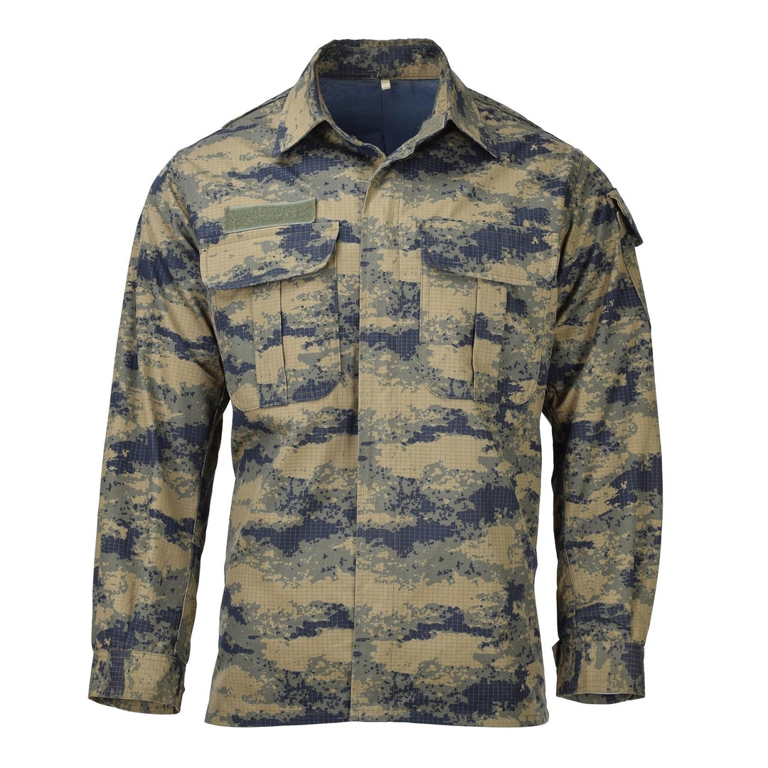 Original Turkish Army Tactical Jacket Blue Digital Camouflage Durable ...