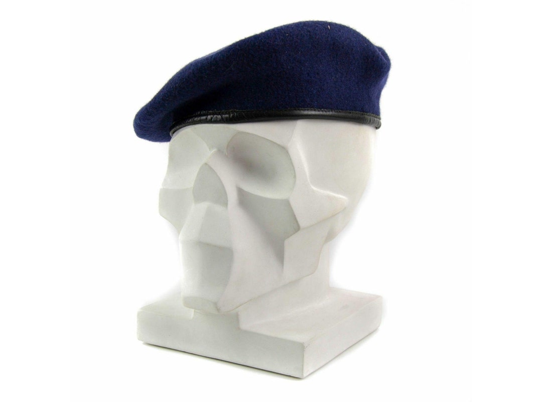 Genuine German Army Marines Dark Blue Beret Hat Military Command Navy ...