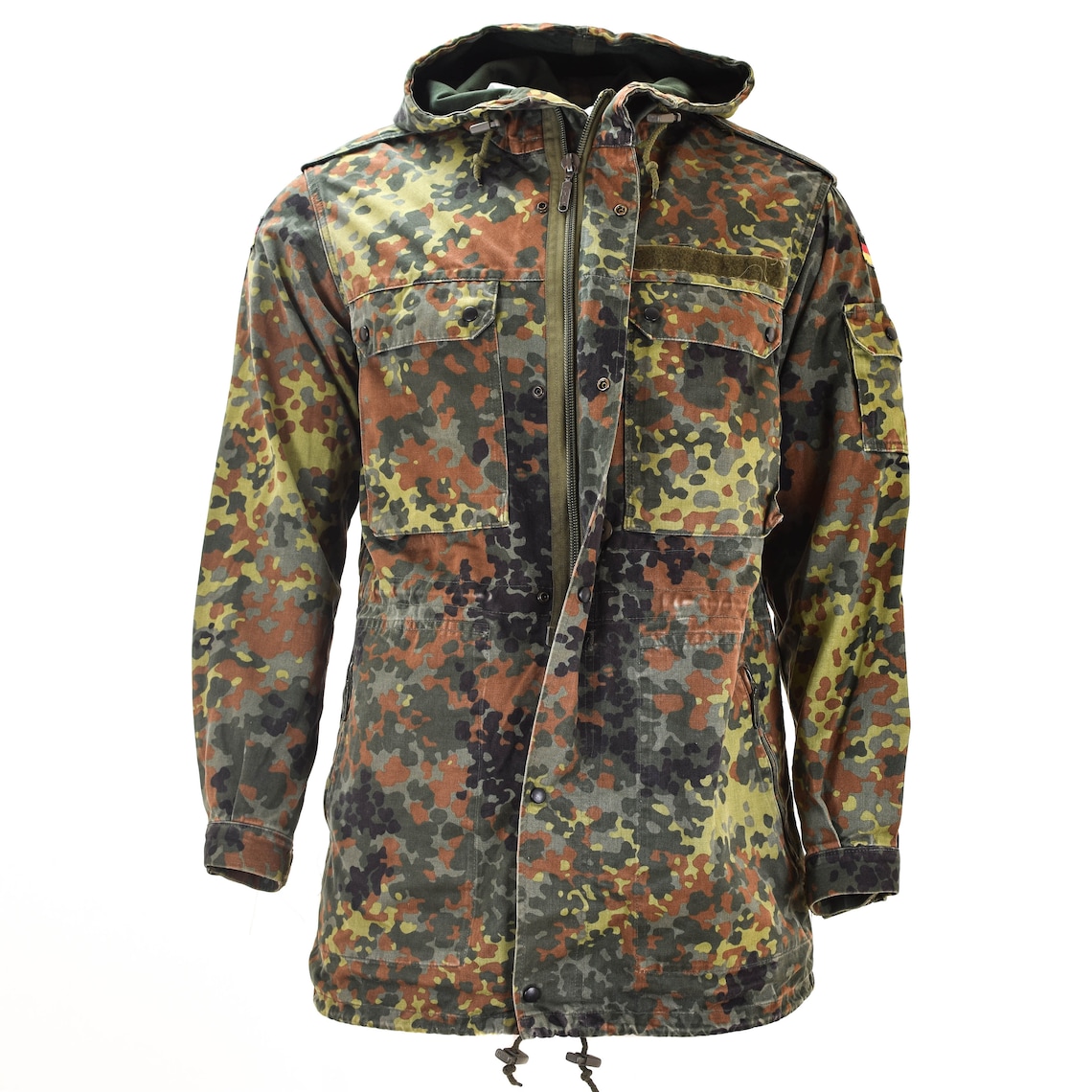 Original German Army Field Jacket Parka Military Issue Hooded Flecktarn ...