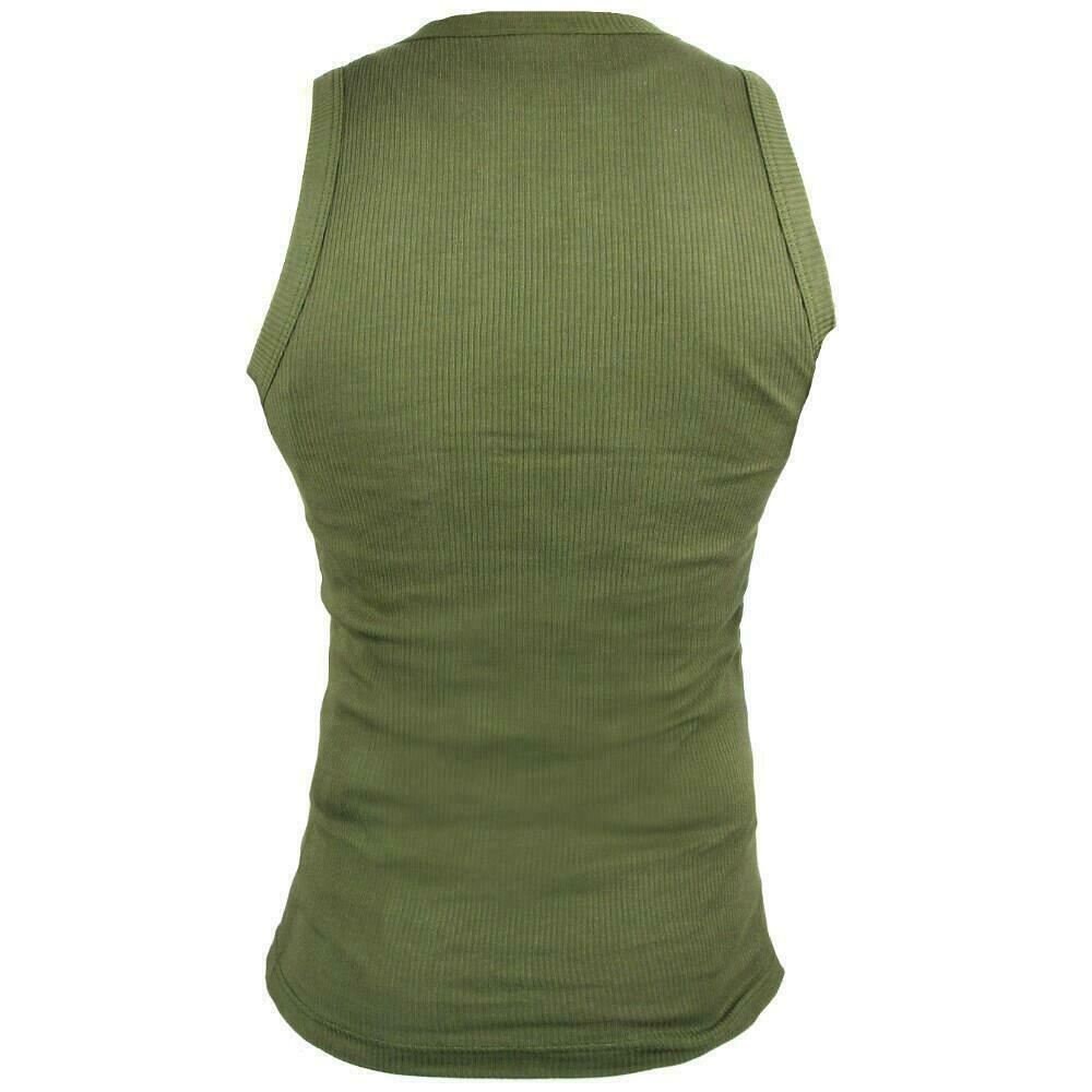 Original Italian army Tank t-shirt green cotton OD NEW