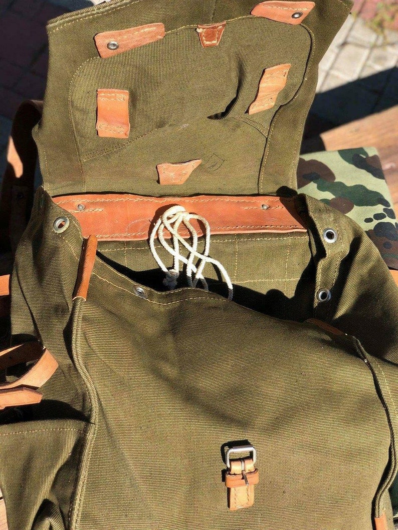 Genuine Romanian Army Rucksack Bag Military Surplus OD Shoulder Strap ...