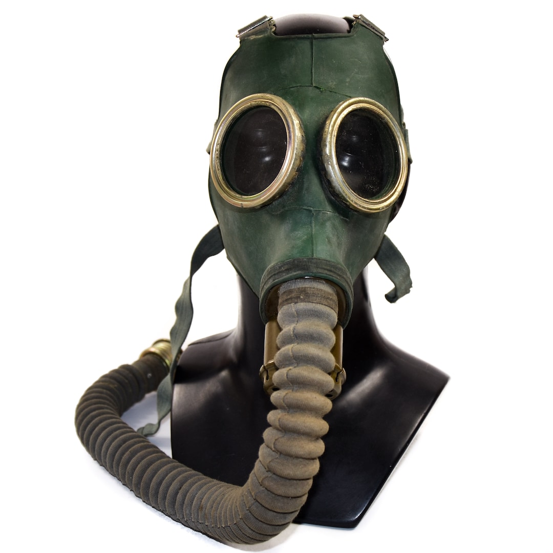 Cold War Era Soviet Russian Military Gas Mask GP-4 With Hose Green ...