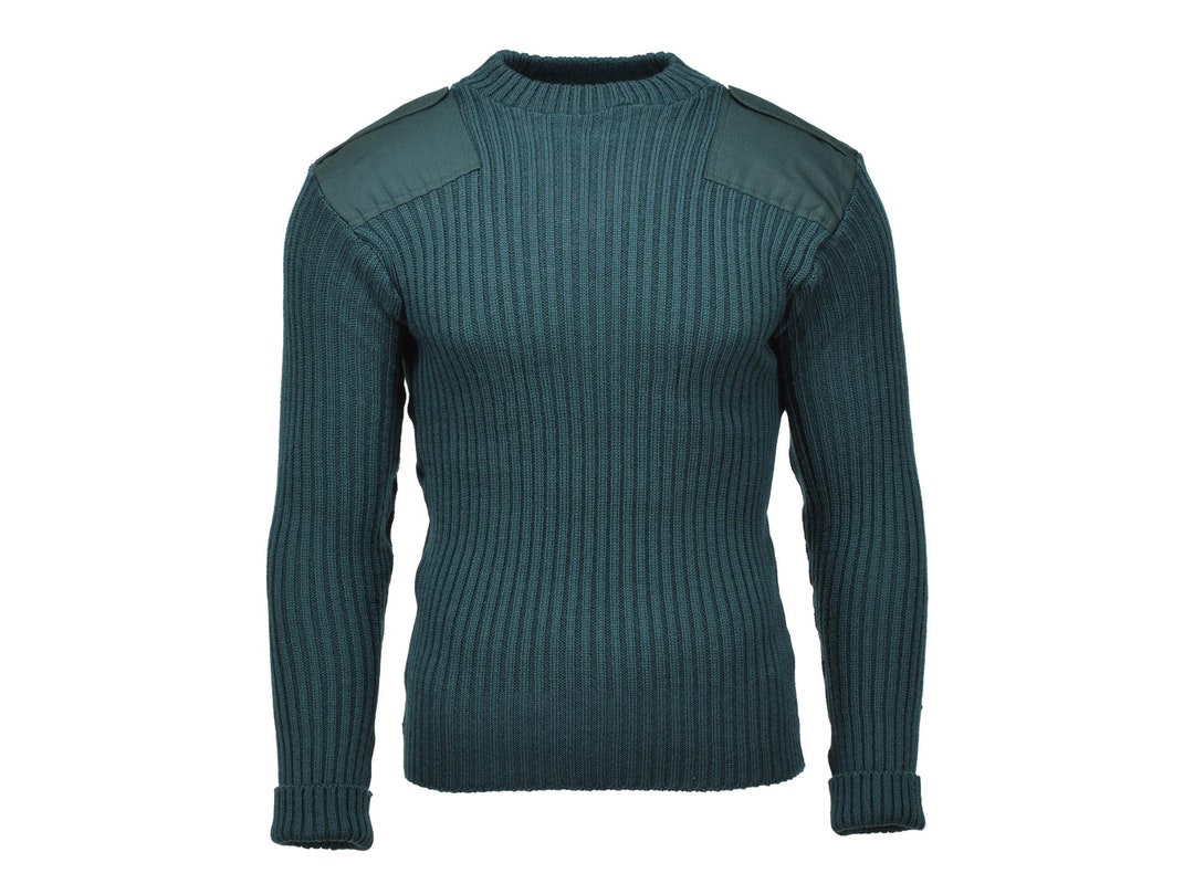 Original Belgian Army Sweater Commando Jumper Green Pullover Pure 100% ...