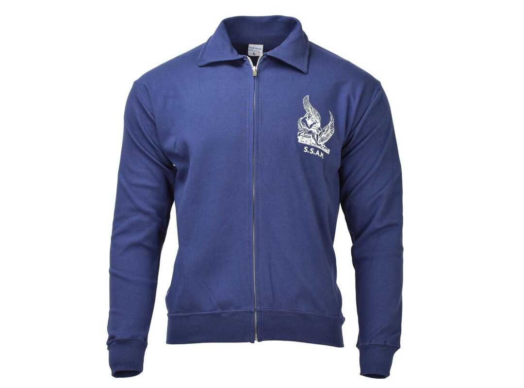 Original Italian Air Force Military Blue Sport Jacket Full Zip ...