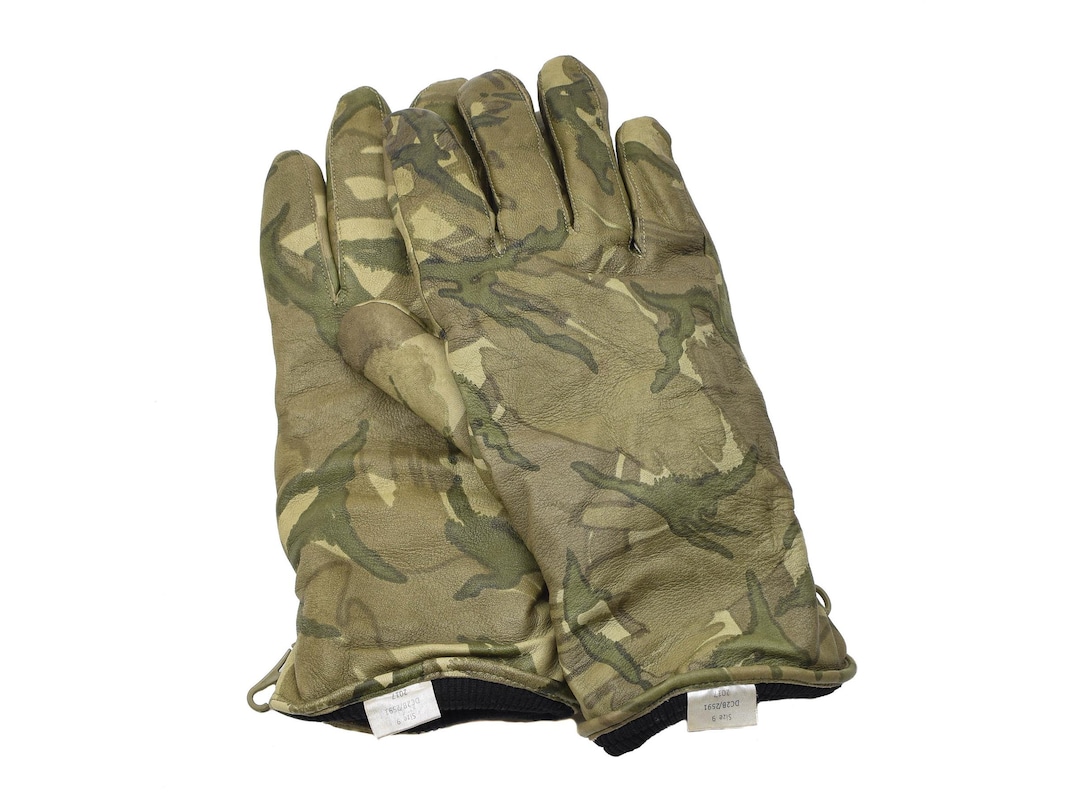 Genuine British Military Combat Tactical Leather Gloves Insulated MTP ...