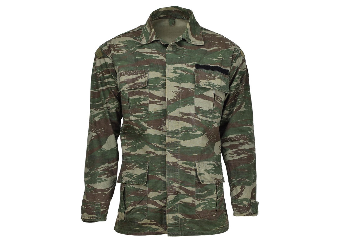 Genuine Greek Military Jacket Lizard Camo Durable Ripstop Field ...