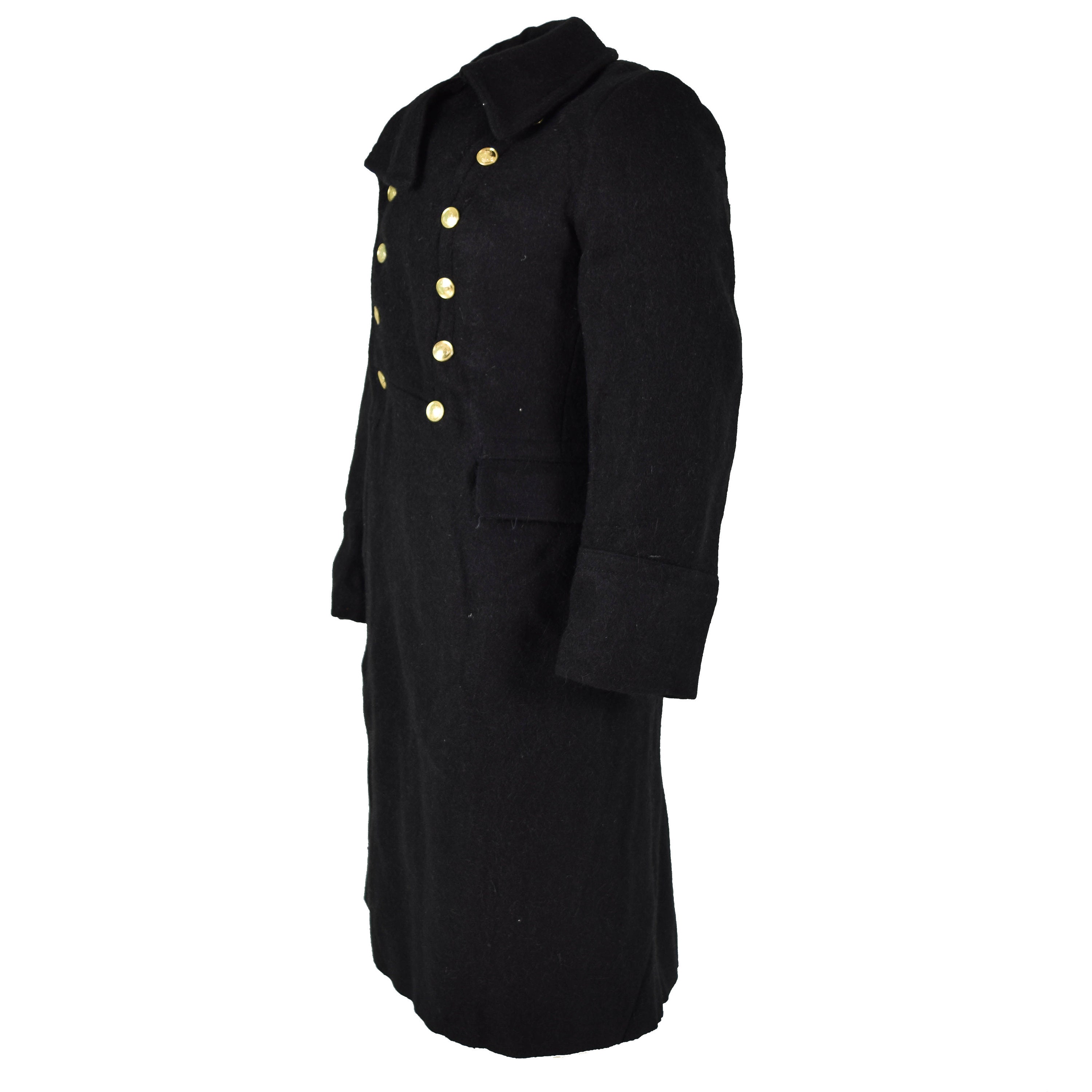 Original Soviet Russian army Wool Overcoat Black long officer Navy ...