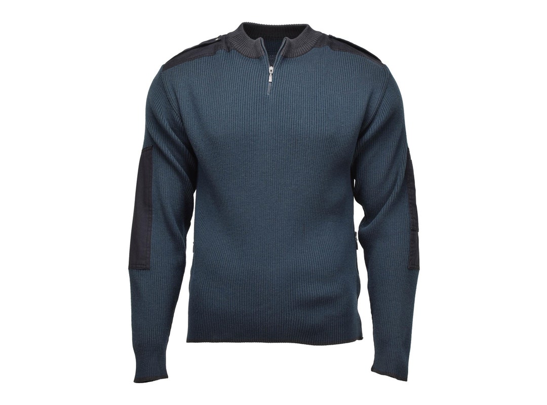 Genuine Dutch Military Surplus Troyer Pullover Warm Quarter Zip Blue ...