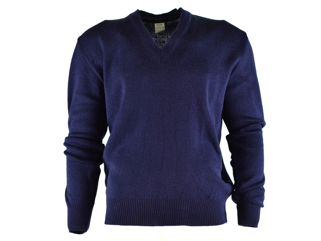 Original Czech Army Sweater Jumper Blue Wool V-neck Military Surplus ...