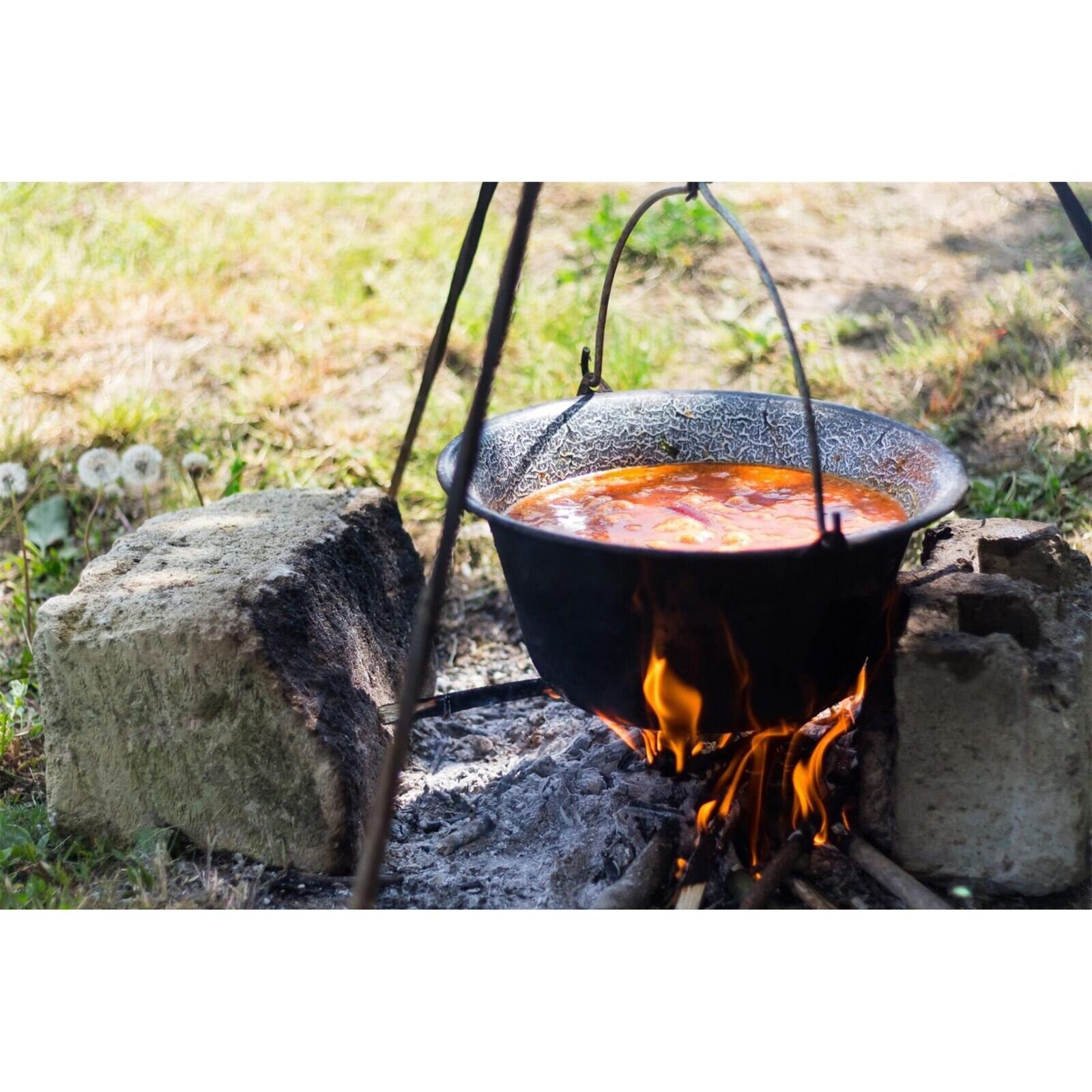 Enameled outdoor firepit stewpot 14 liters dutch oven camping fire ...