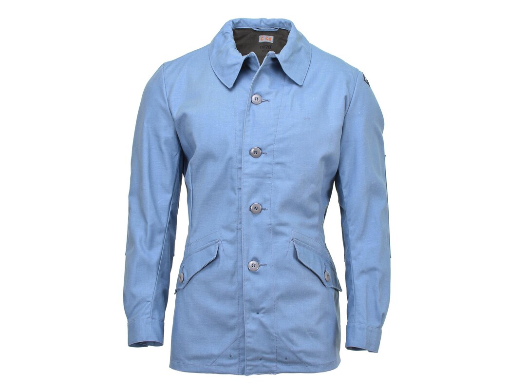 Original Swedish Civil Defense Uniform Jacket Denim Light Blue Vintage ...