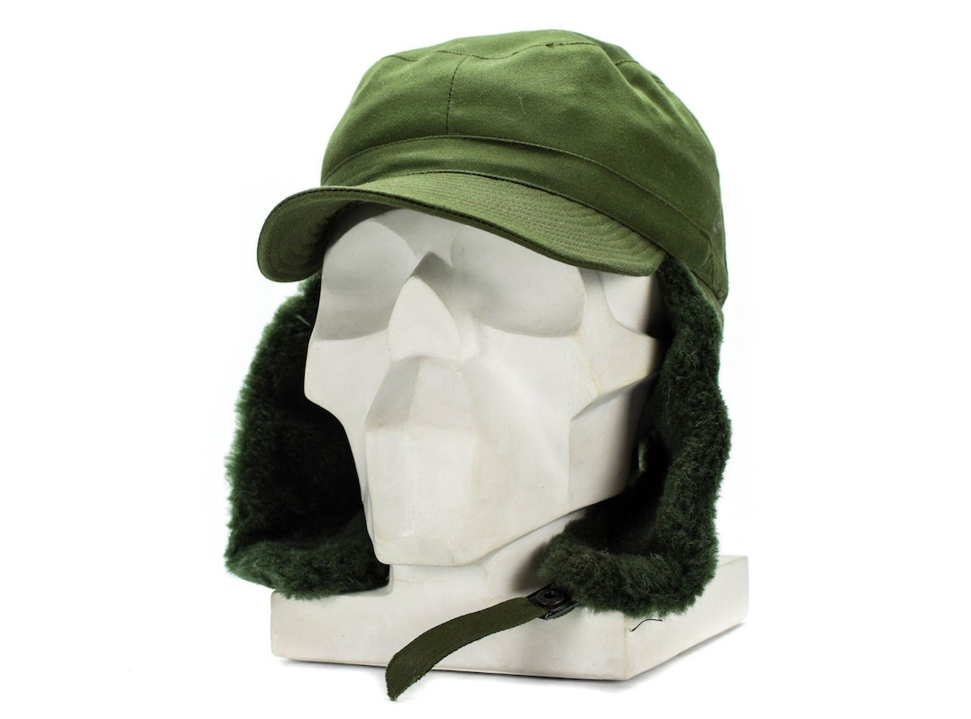 Original Swedish Sweden Military Army Winter Green M59 Combat Field Cap ...