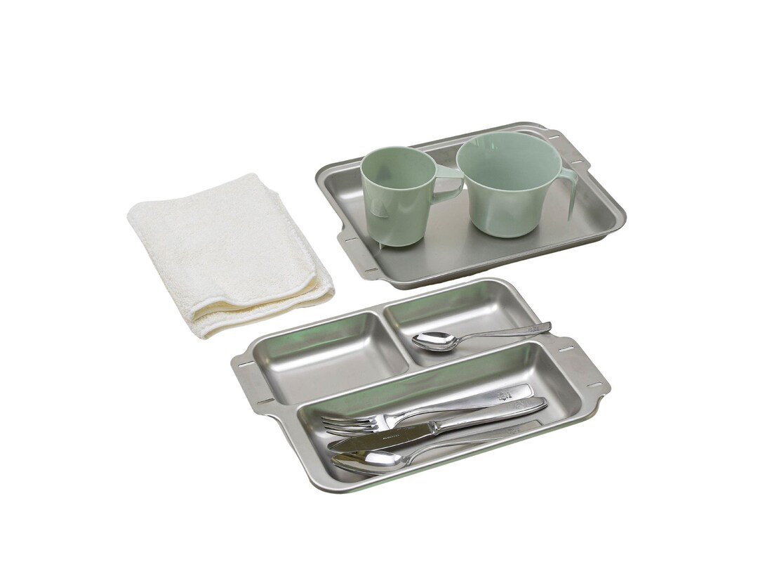 Genuine German Military Full Eating Utensil Set Cutlery Cups Plates ...