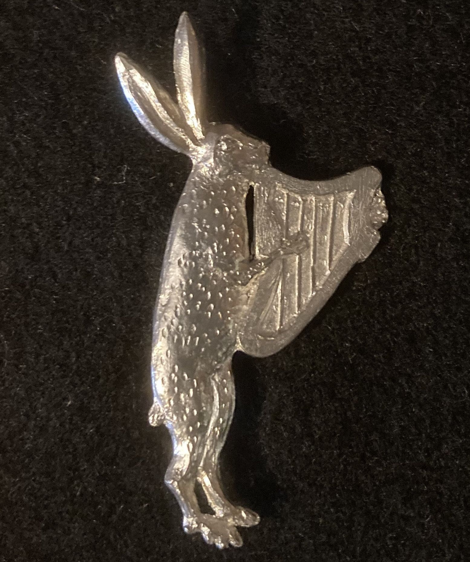 Hare With a Harp Pewter Badge - Etsy