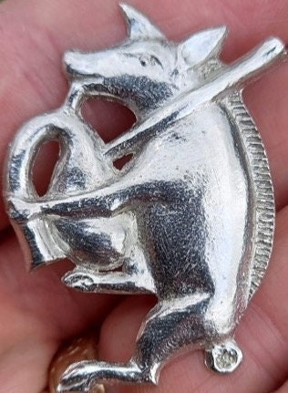 Boar With a Bagpipe Pewter Badge - Etsy