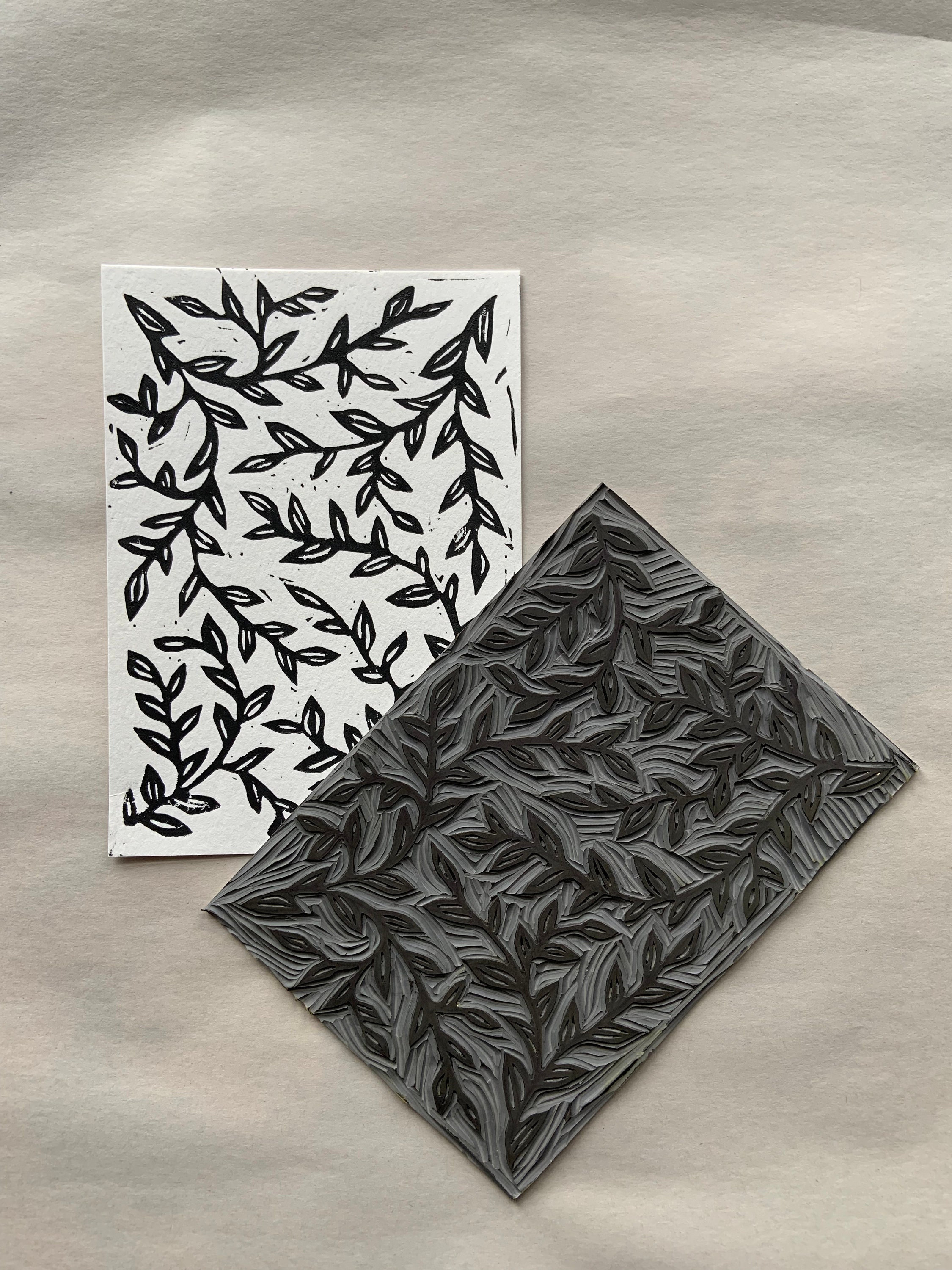 Vine Ensemble Block Print / Unique Art / Abstract Art / Abstract Block ...