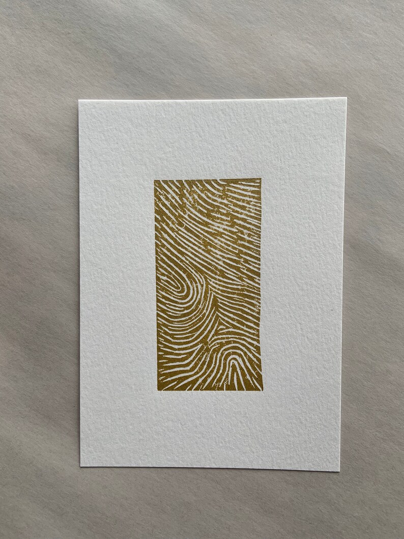 Friction Ridges Rectangle Block Print / Unique Art / Abstract | Etsy
