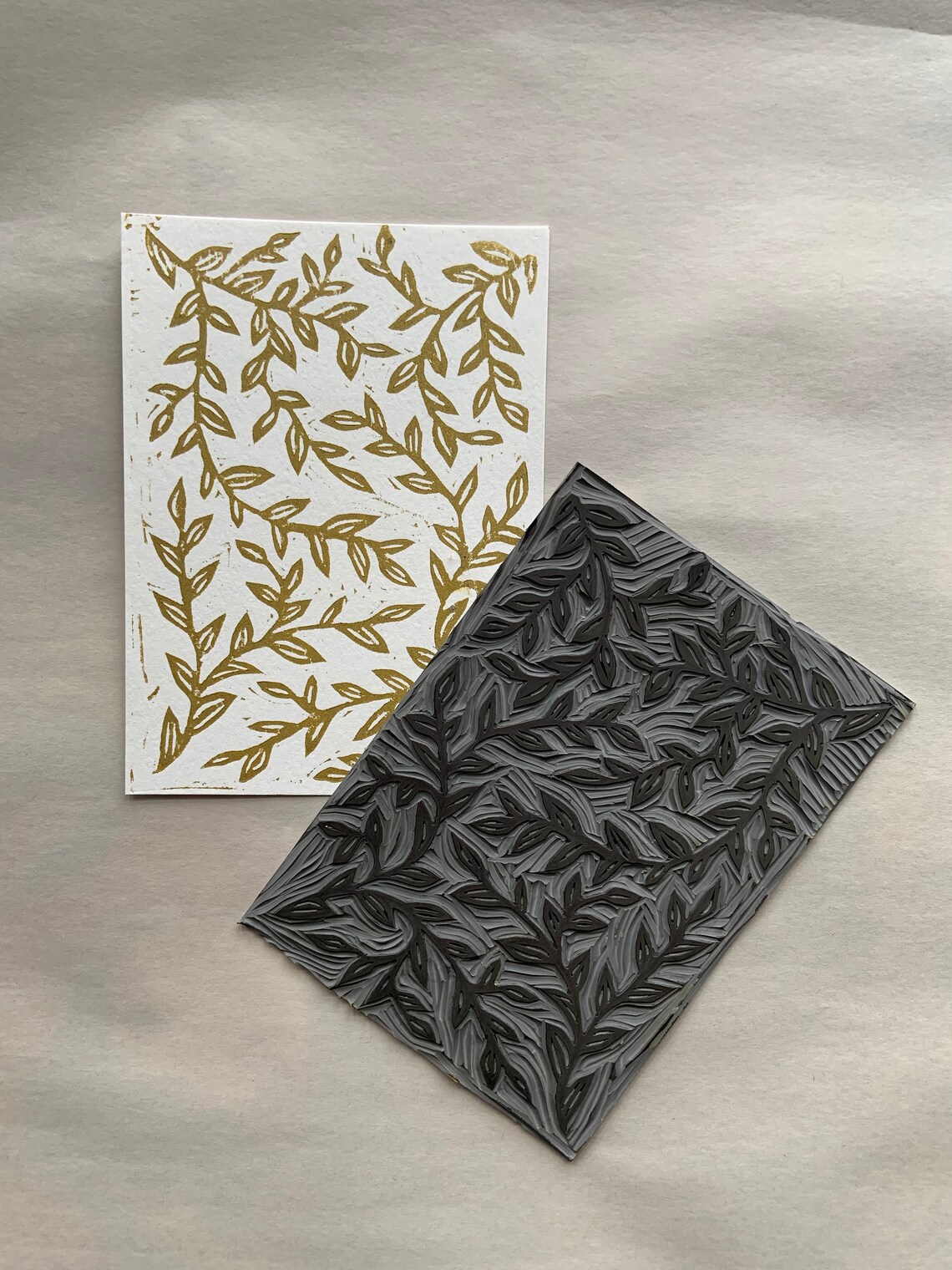 Vine Ensemble Block Print / Unique Art / Abstract Art / Abstract Block ...