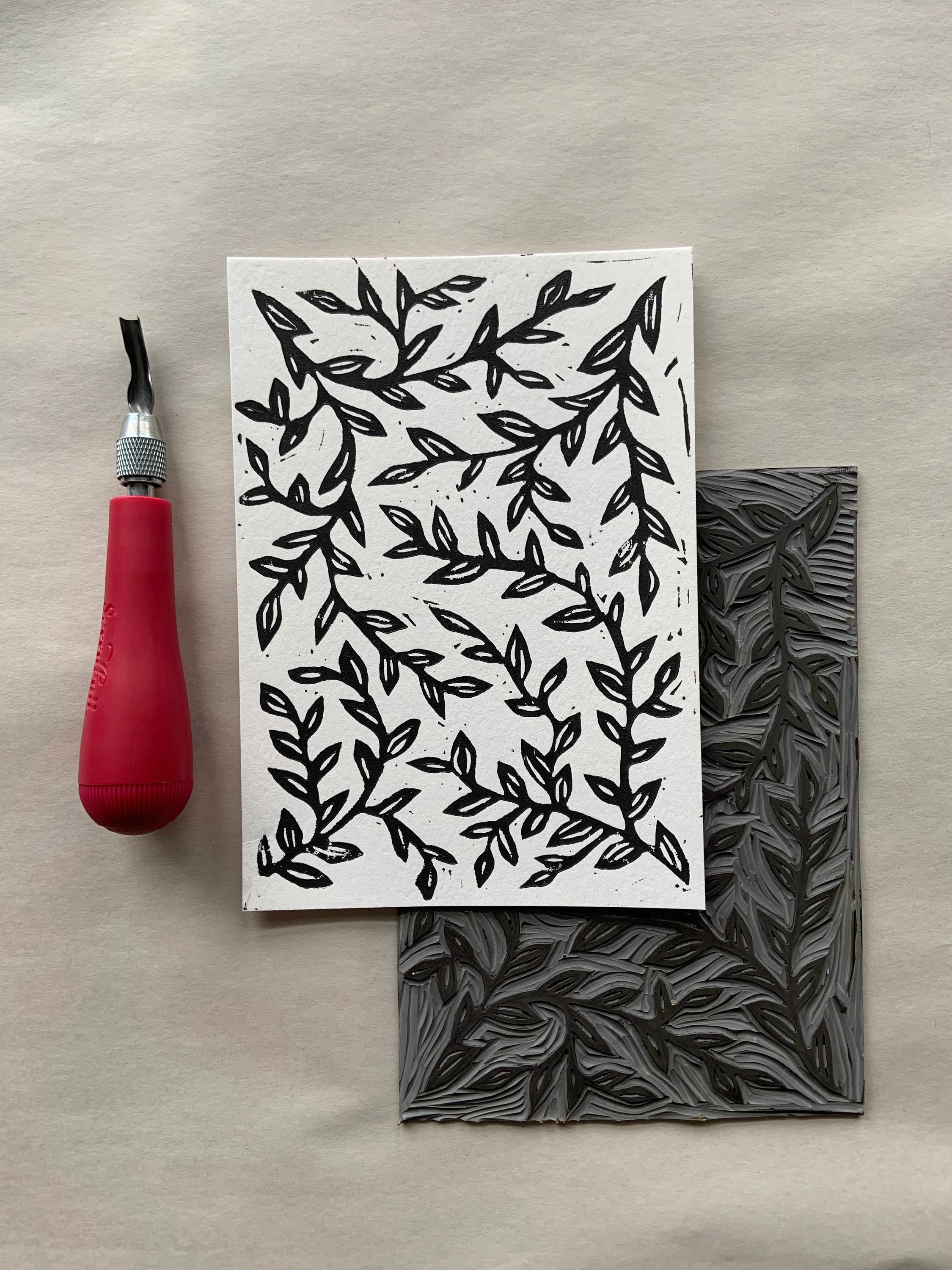 Vine Ensemble Block Print / Unique Art / Abstract Art / Abstract Block ...