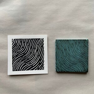 Friction Ridges Square Block Print - Etsy