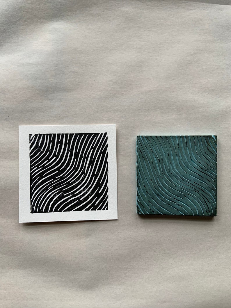Friction Ridges Square Block Print - Etsy
