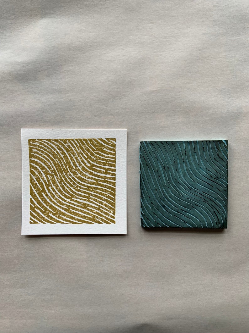 Friction Ridges Square Block Print - Etsy