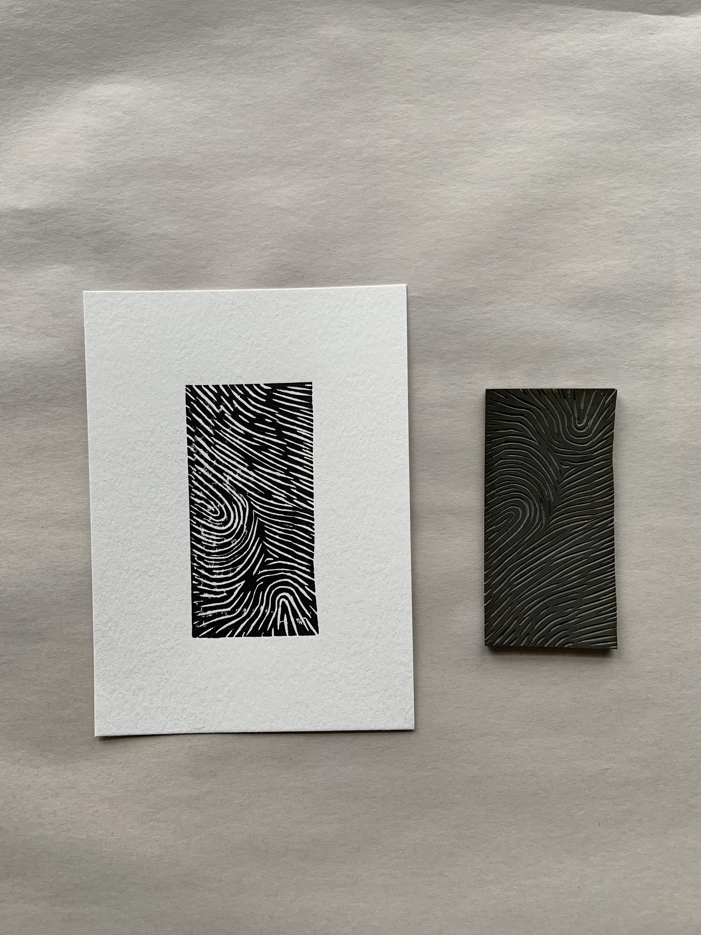 Friction Ridges Rectangle Block Print / Unique Art / Abstract - Etsy