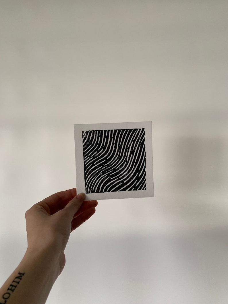 Friction Ridges Square Block Print - Etsy