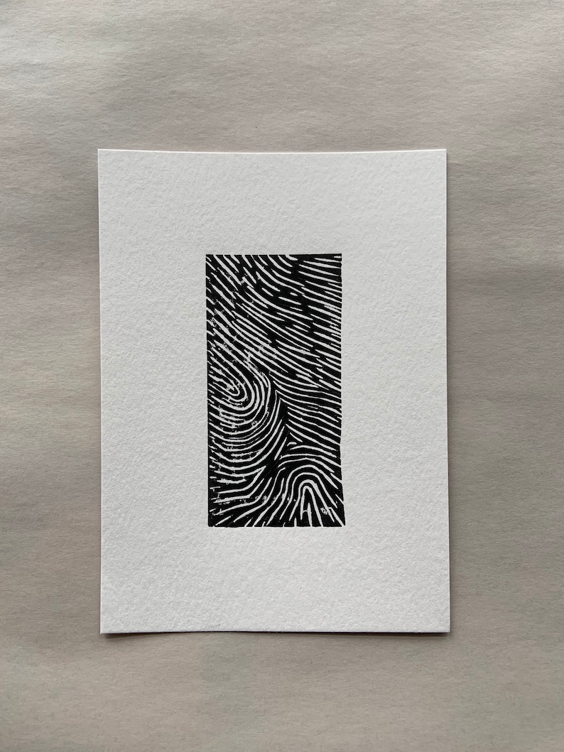 Friction Ridges Rectangle Block Print / Unique Art / Abstract | Etsy