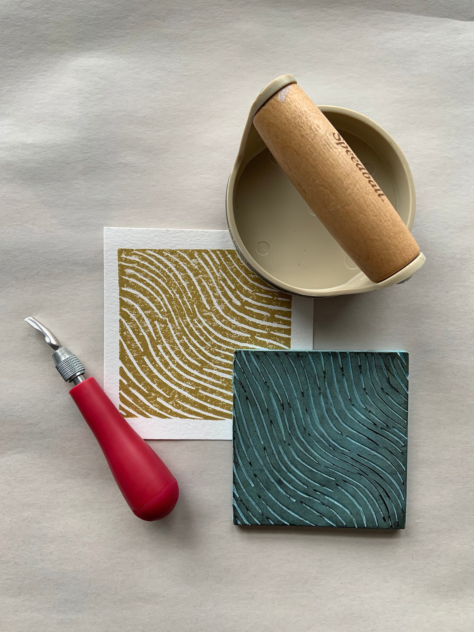 Friction Ridges Square Block Print - Etsy