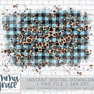 Buffalo Plaid and Leopard Sublimation Background Design Animal Print ...