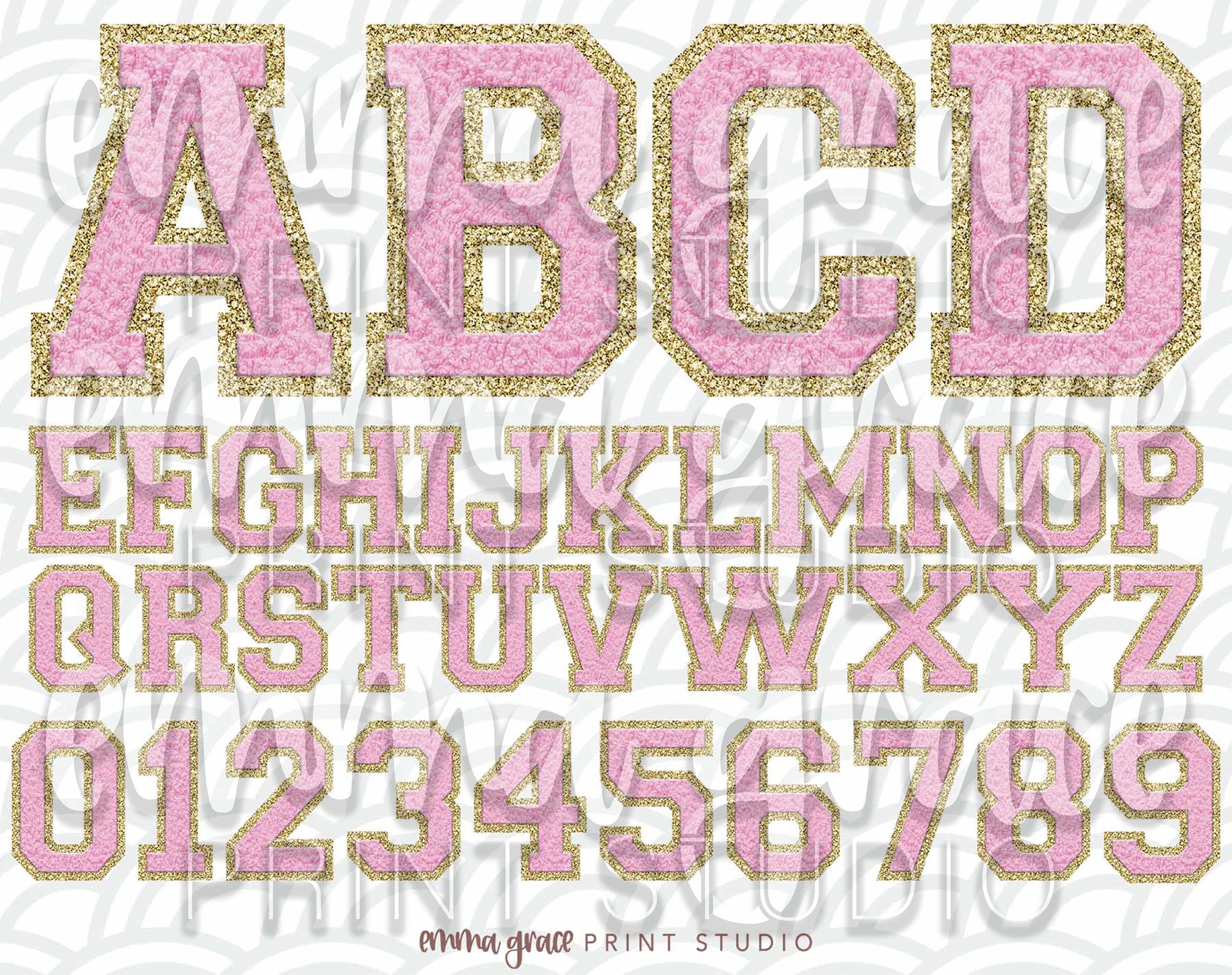 Multicolor Faux Chenille Patch Alpha Pack PNG Files for | Etsy