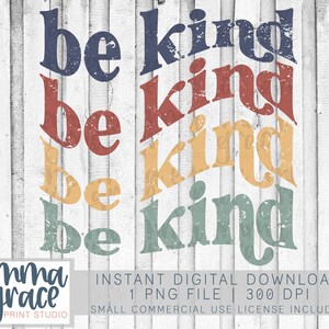 Be Kind Retro PNG, Vintage Kindness Design, Colorful Kind, Mom Design ...