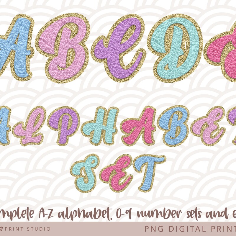 Chenille Embroidery Font - Etsy