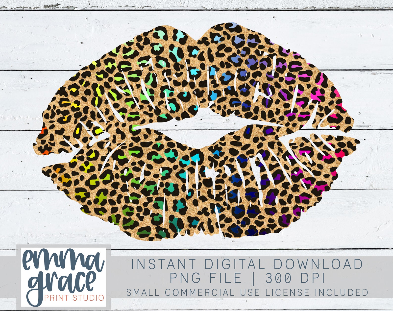 Colorful Leopard Lips PNG Leopard Print Animal Print Kiss - Etsy