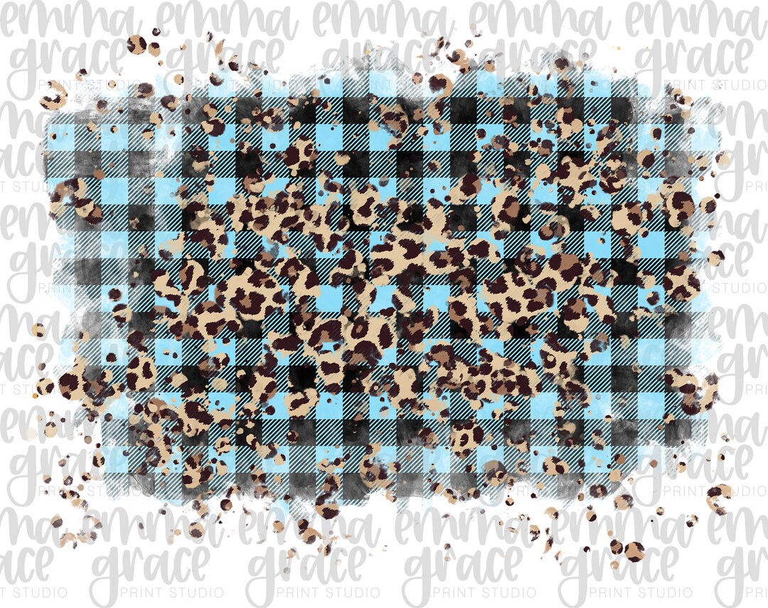 Buffalo Plaid and Leopard Sublimation Background Design Animal Print ...