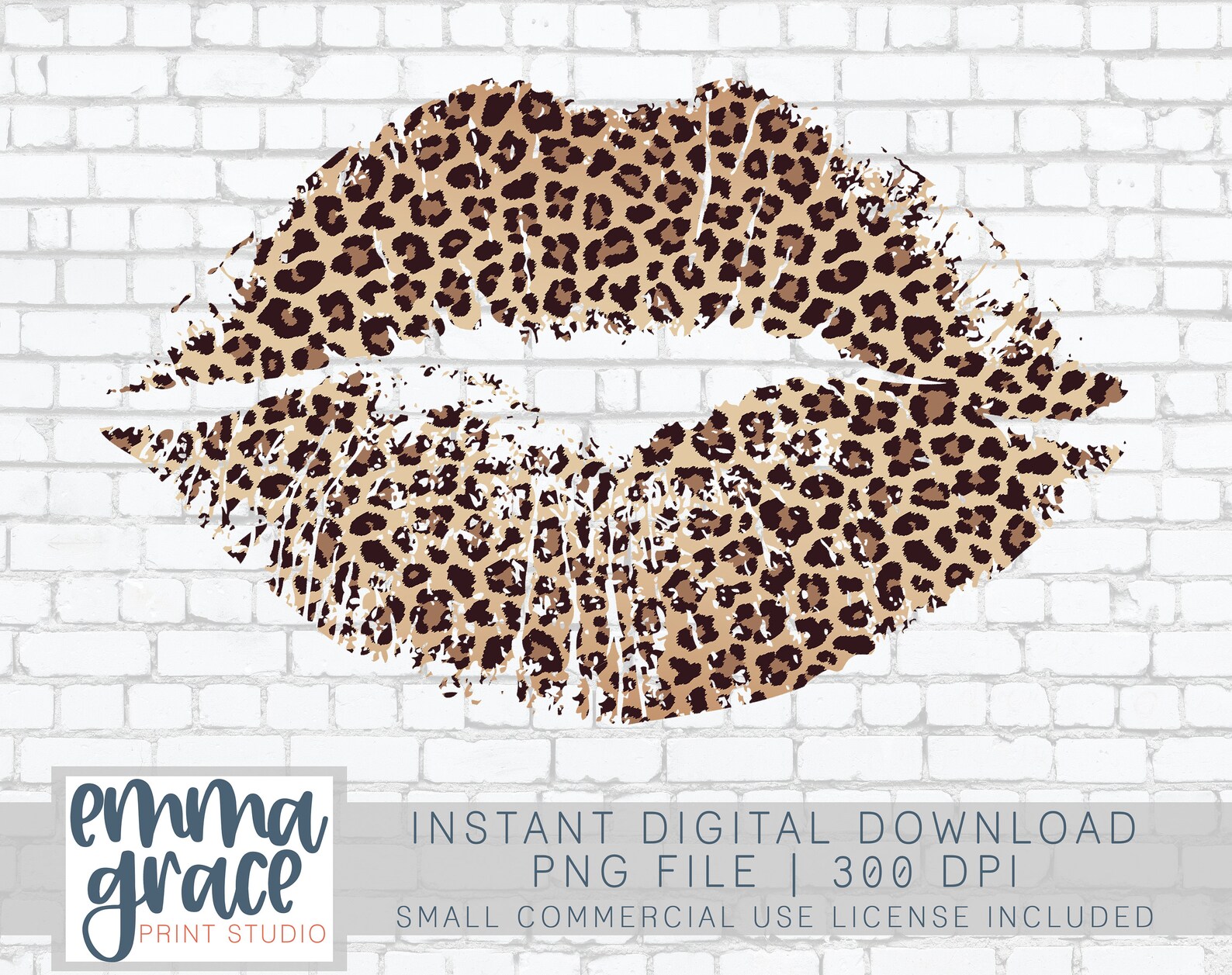 Distressed Leopard Lips PNG Leopard Print Animal Print Kiss | Etsy