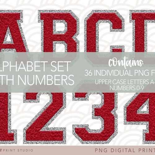 Faux Chenille Alphabet PNG Varsity Letters Sublimation - Etsy