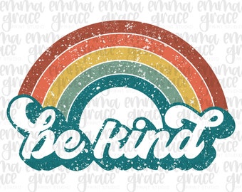 Be Kind Retro PNG Vintage Kindness Design Colorful Kind Mom | Etsy