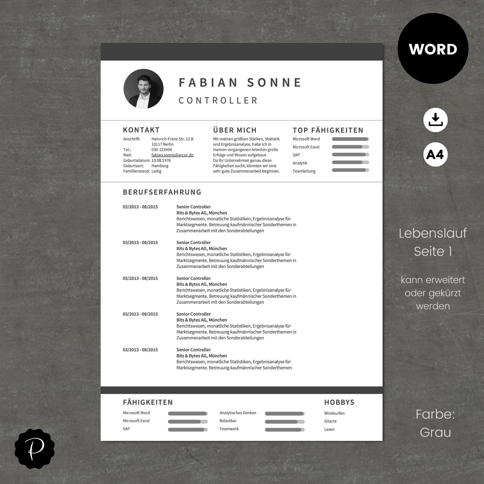 Application Templates CV Template German Modern CV Cover - Etsy