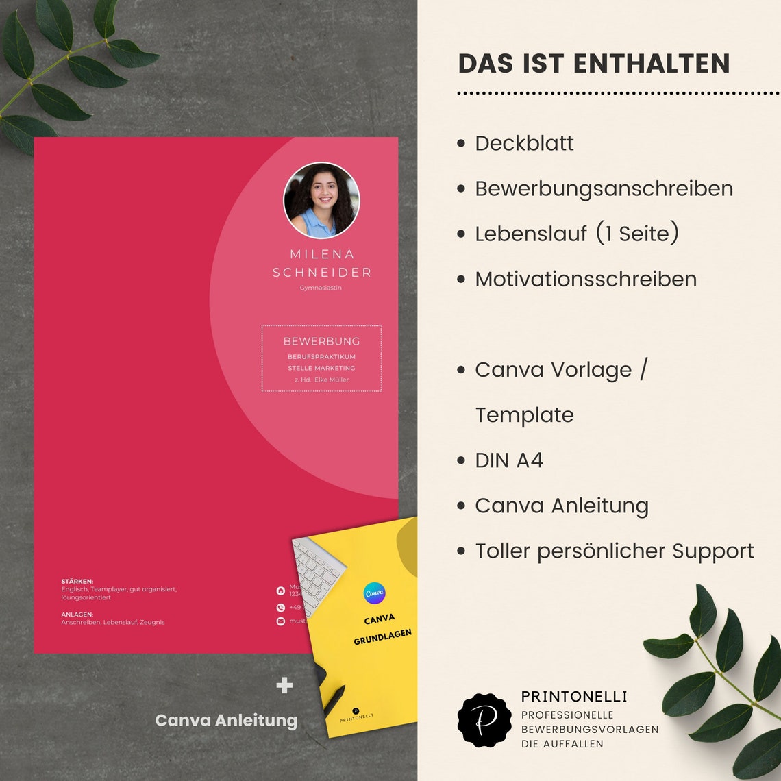 Canva Student Resume, Internship, Application Template, German, Modern ...
