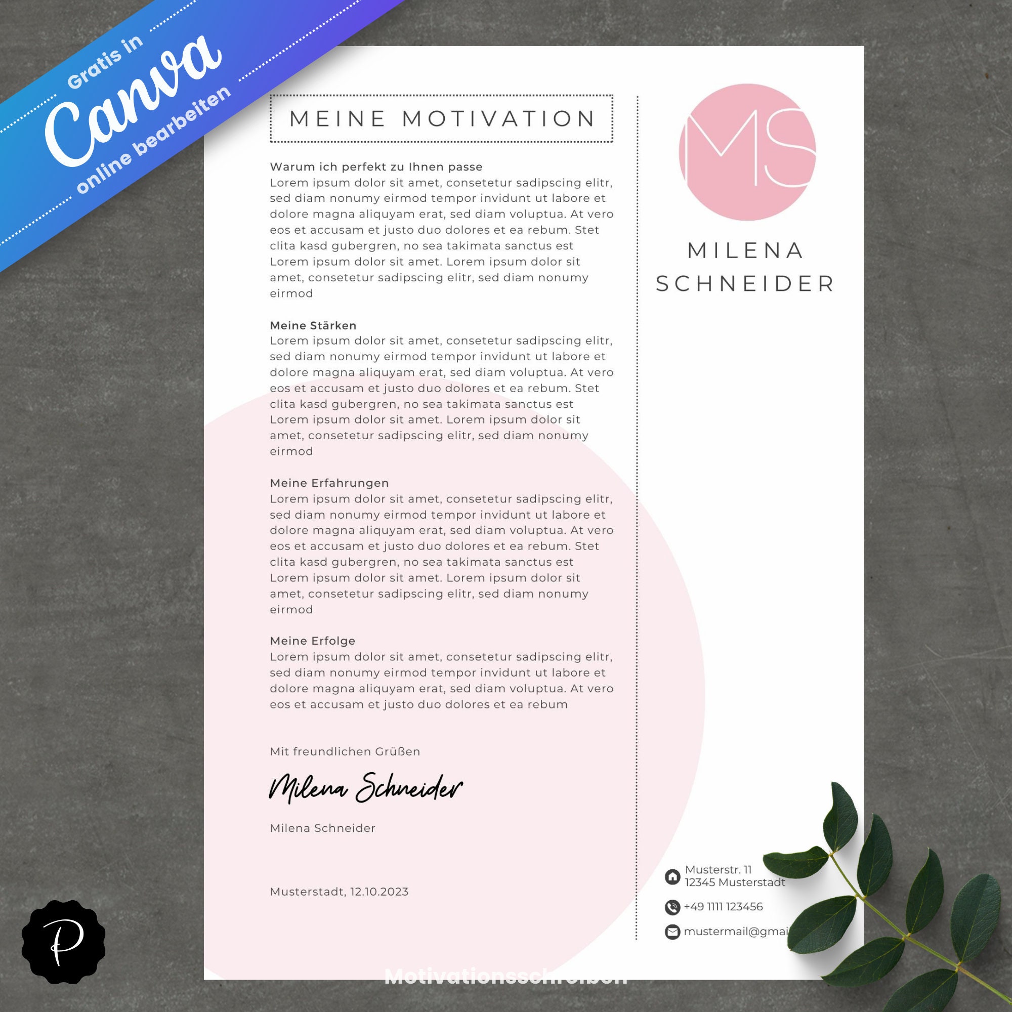 Canva Student Resume, Internship, Application Template, German, Modern ...