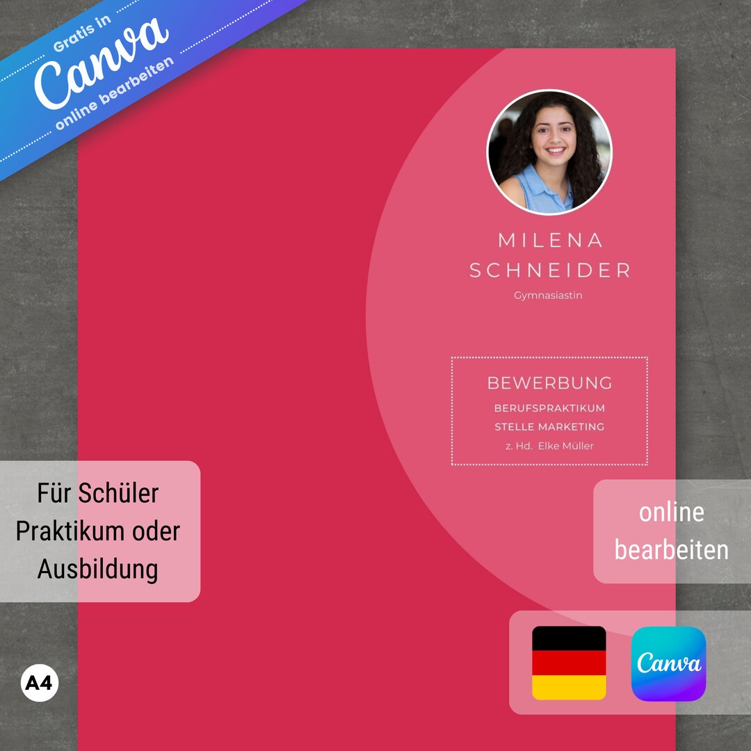 Canva Student Resume, Internship, Application Template, German, Modern ...