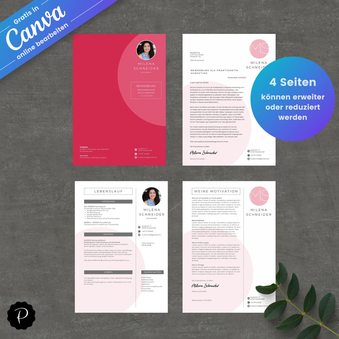 Canva Student Resume, Internship, Application Template, German, Modern ...