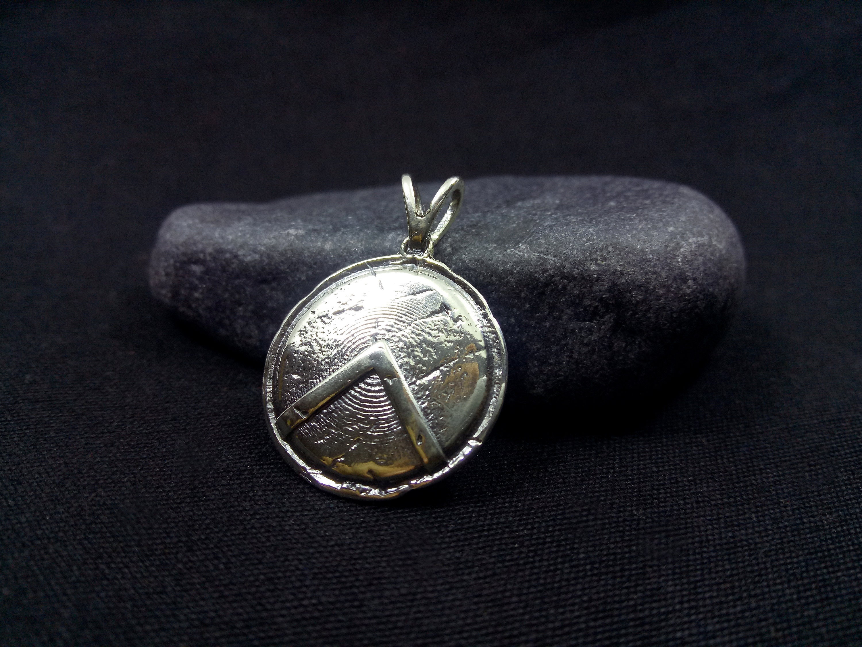 Sterling Silver 925 Ancient Greek Warrior Spartan Shield Lamda - Etsy