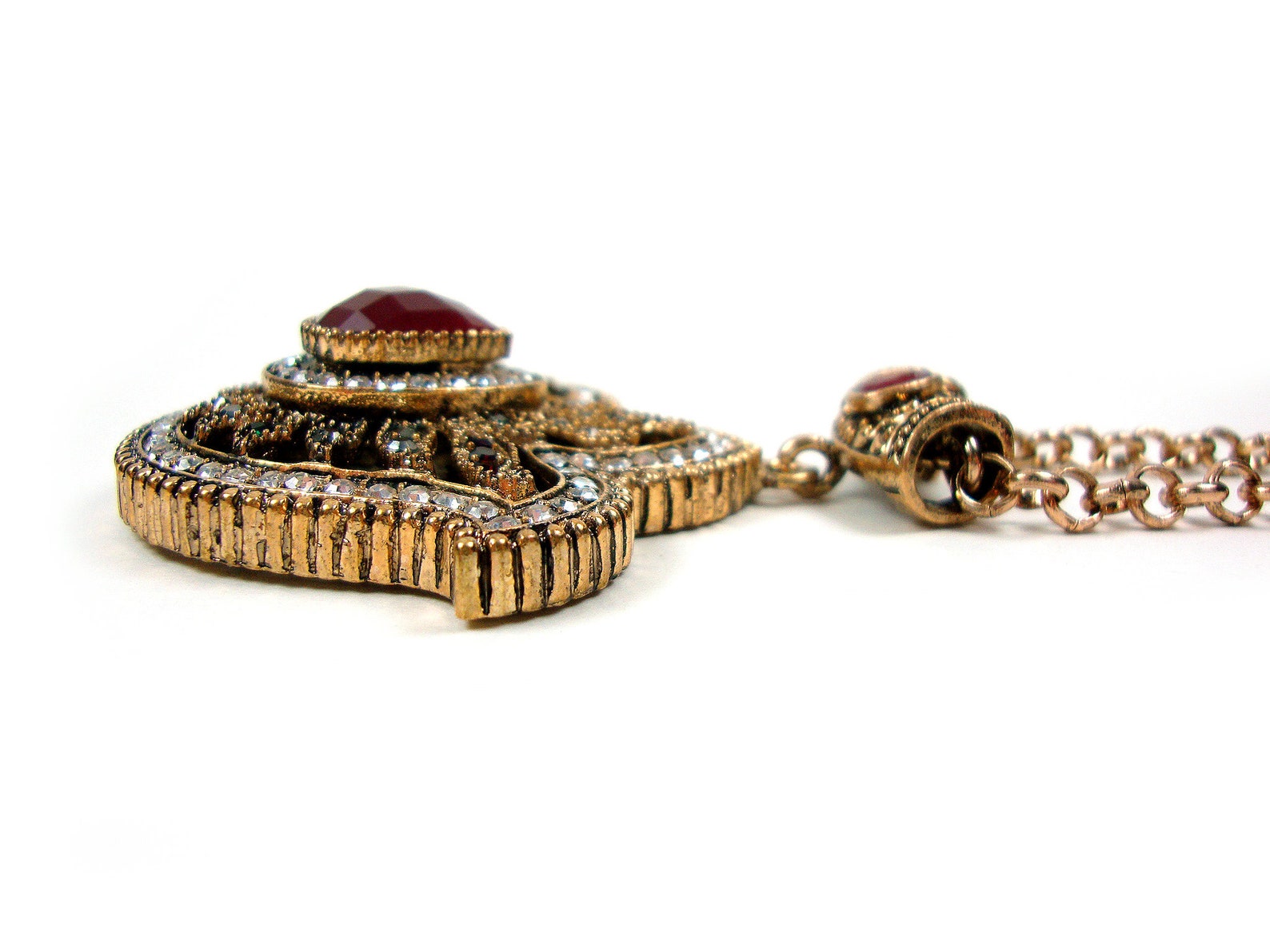 Byzantine Traditional Big Crystal Stones Chain Pendant 60x50mm | Etsy