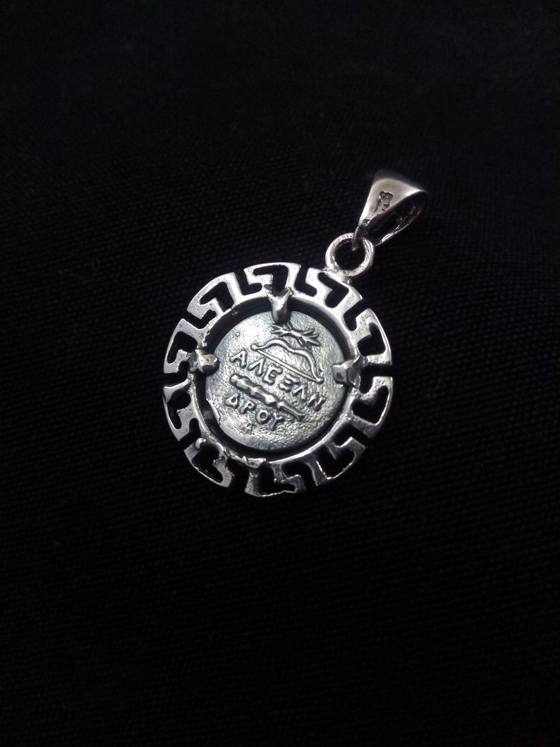 Sterling Silver 925 Grecian Goddess Athena 21 Mm Greek Key | Etsy