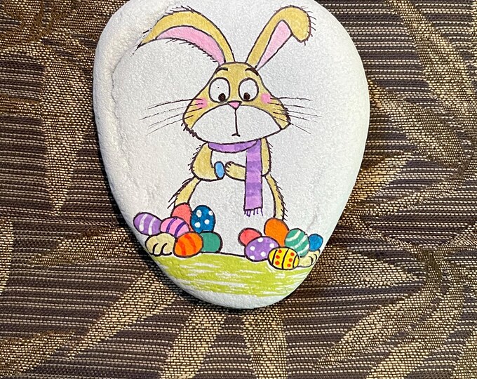 Funny Bunny Painted Rock SEALED Easter Painted Rocks - Etsy