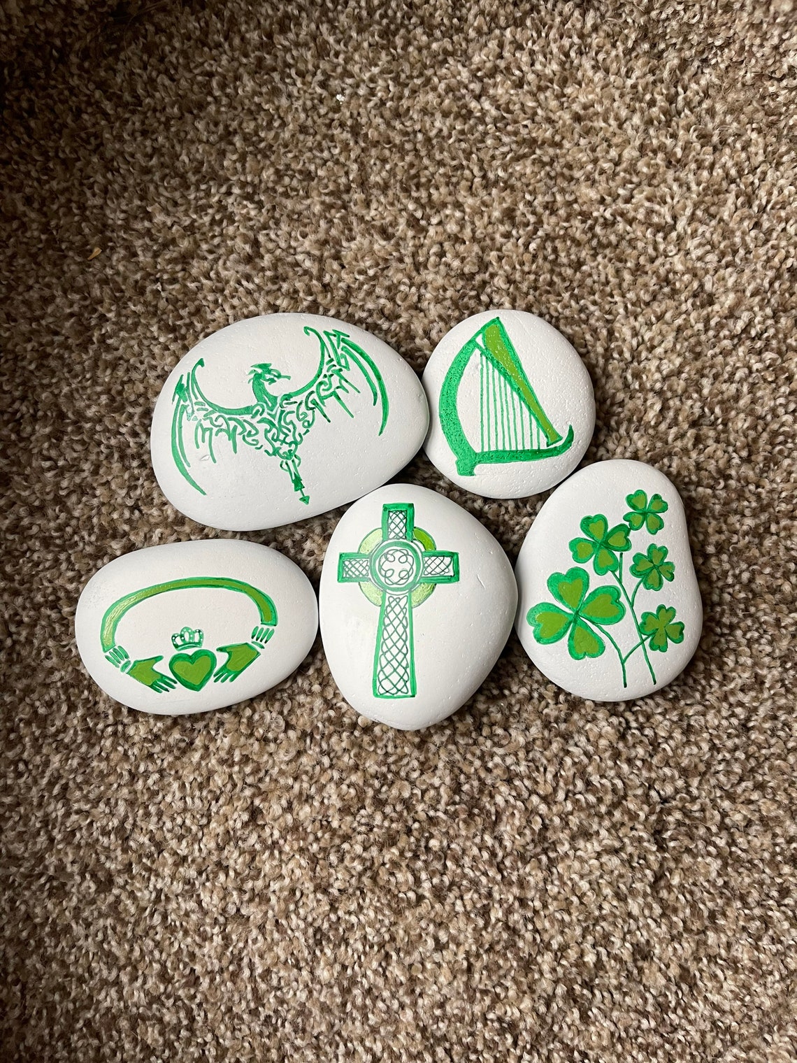 Celtic Symbols Painted Rocks - Only 5 Dollars Each ! St. Patrick’s Day ...