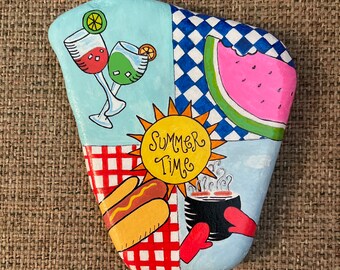 Sweet Summer Time Painted Rock SEALED Painted Rocks - Etsy